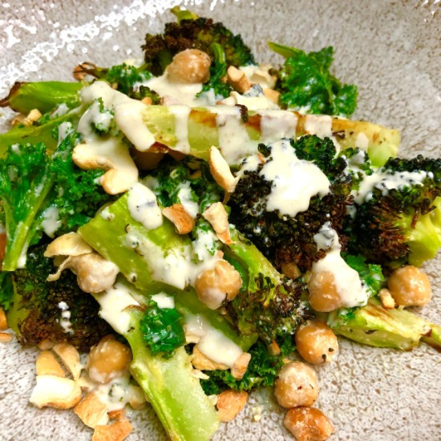 Burnt Broccoli Caesar Salad