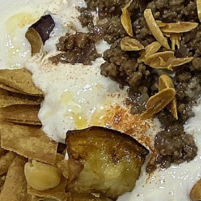 Lamb and Eggplant Fattah
